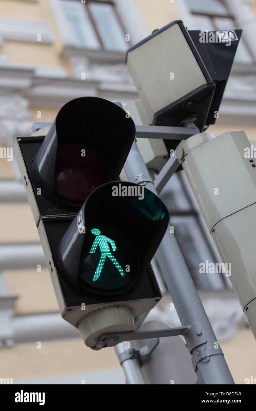 Green Man Traffic Light Pedestrian Stock Photos & Green Man Traffic ...