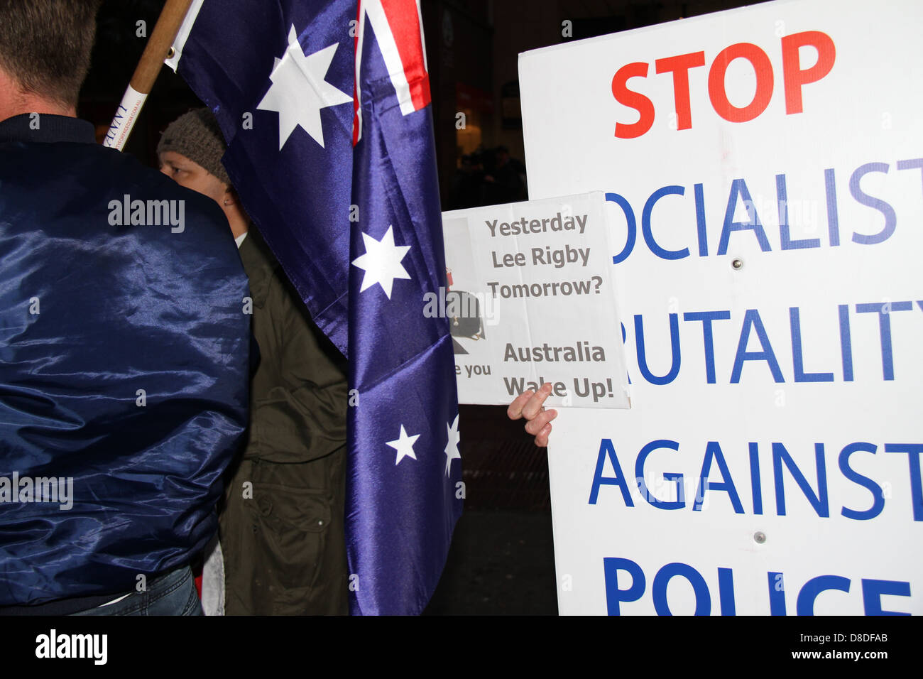 Australian Defence League protest over murder of soldier Lee Rigby ...