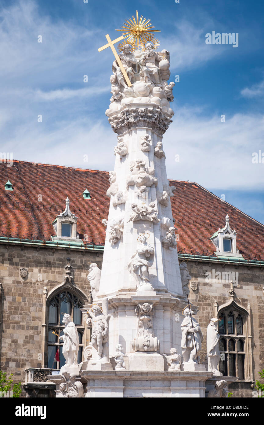 Hungary Budapest Holy Trinity Square built 1713 ornate plague memorial ...
