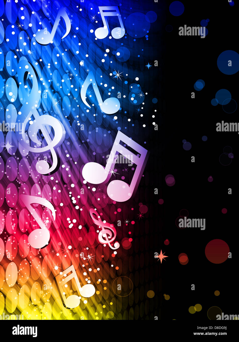 Vector - Party Abstract Colorful Waves on Black Background with Music ...