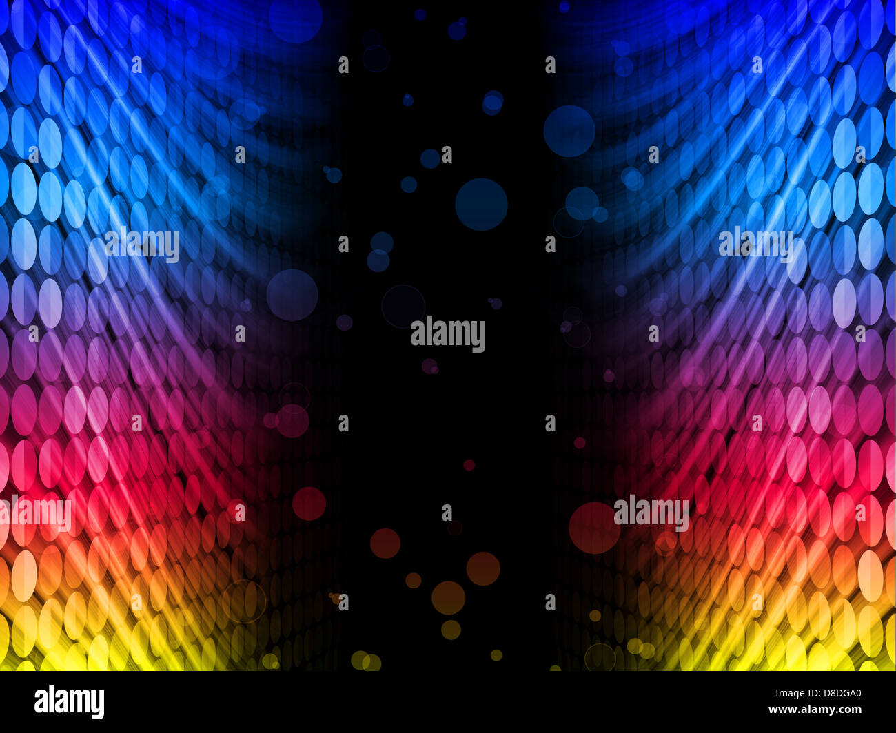 Vector - Disco Abstract Colorful Waves on Black Background Stock Photo ...