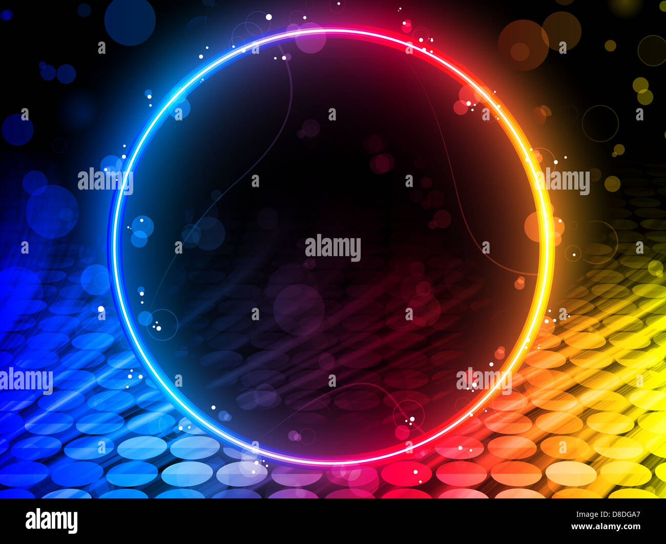 Vector - Disco Abstract Circle Box on Black Background Stock Photo - Alamy