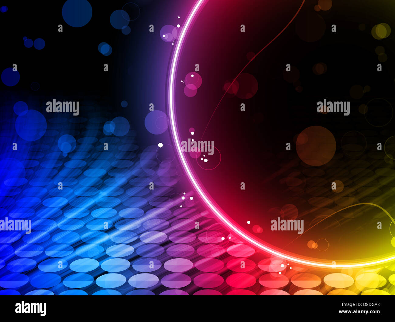 Vector - Disco Abstract Circle Box on Black Background Stock Photo - Alamy