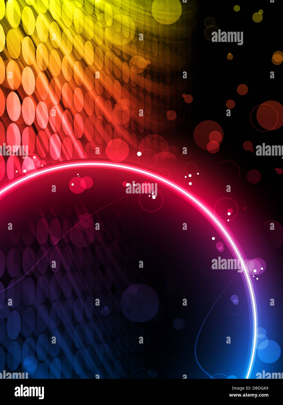 Vector - Disco Abstract Circle Box on Black Background Stock Photo - Alamy