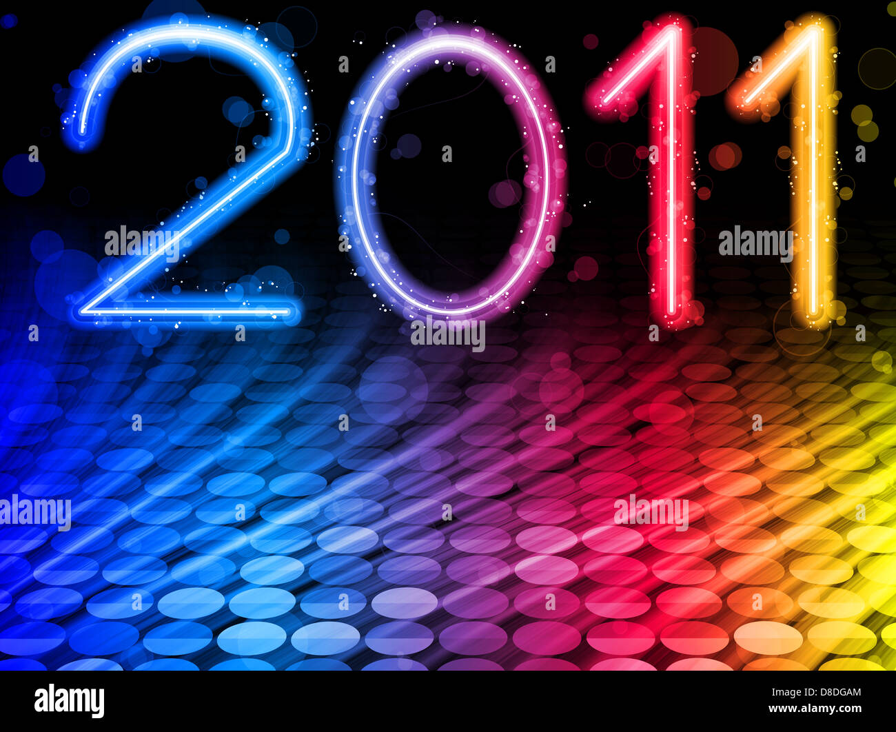 Vector - 2011 Abstract Colorful Waves on Black Background Stock Photo ...