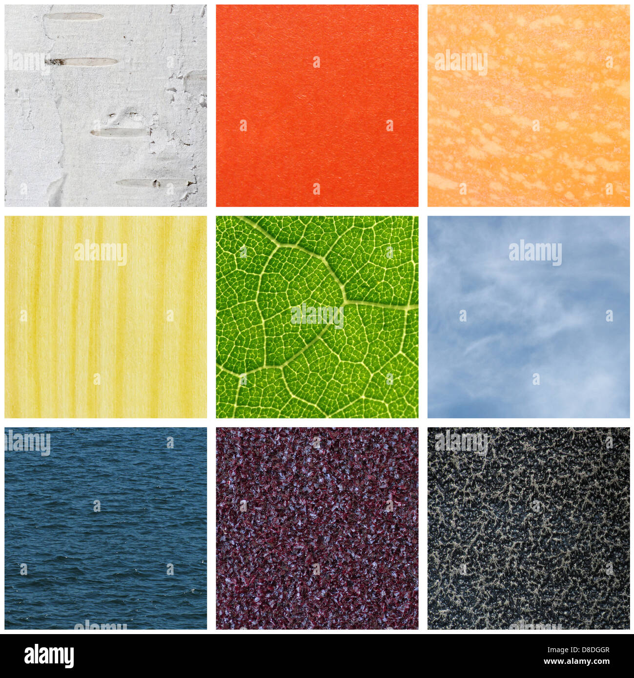collage with nine colors textures Stock Photo - Alamy