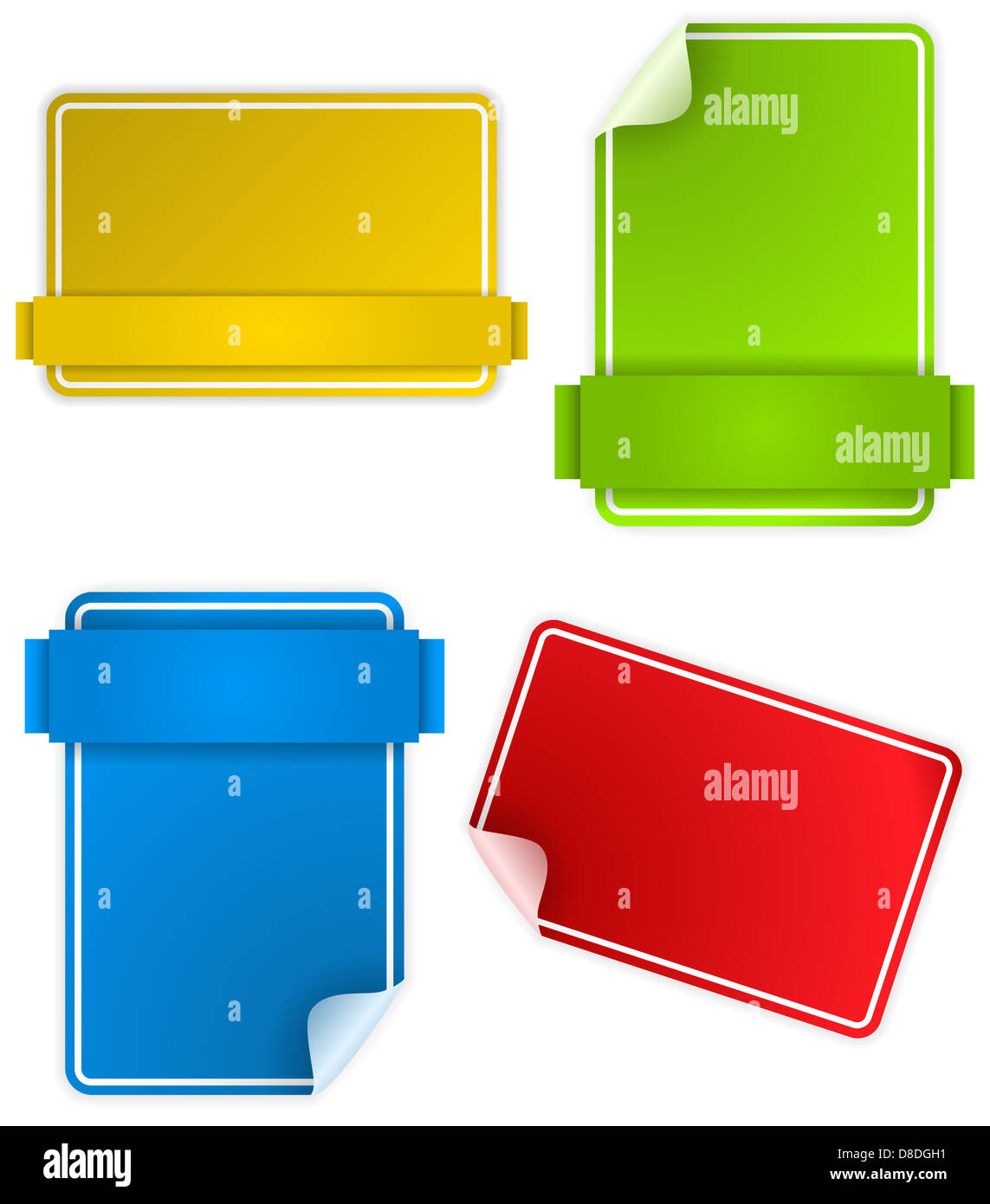 Vector - Set of Colorful Text Box Stock Photo - Alamy