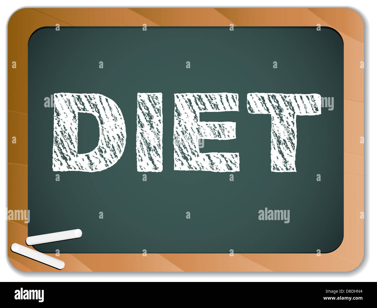 Vector - Diet written on blackboard with chalk Stock Photo - Alamy