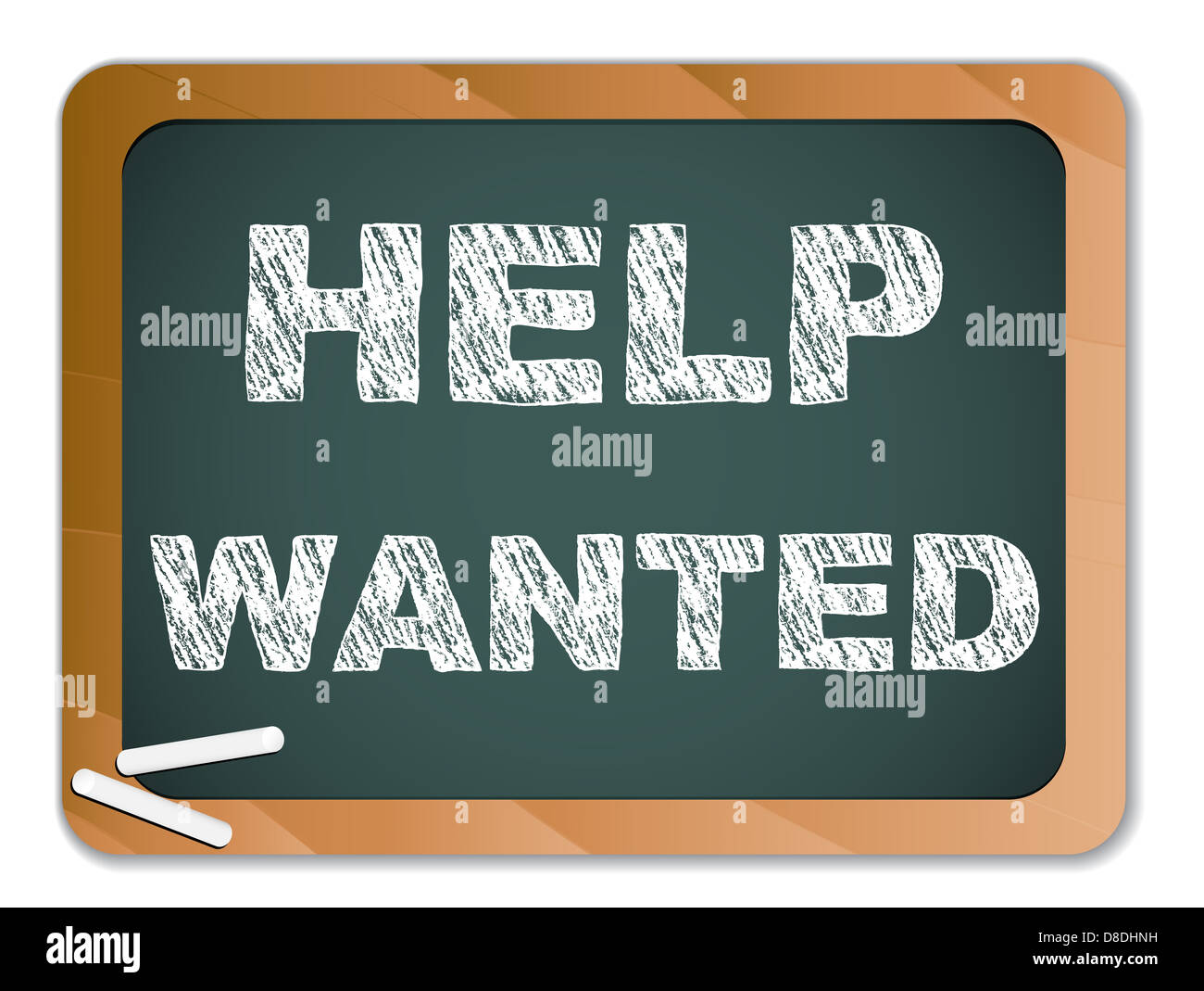 Vector - Help Wanted written on Chalk Blackboard Stock Photo - Alamy