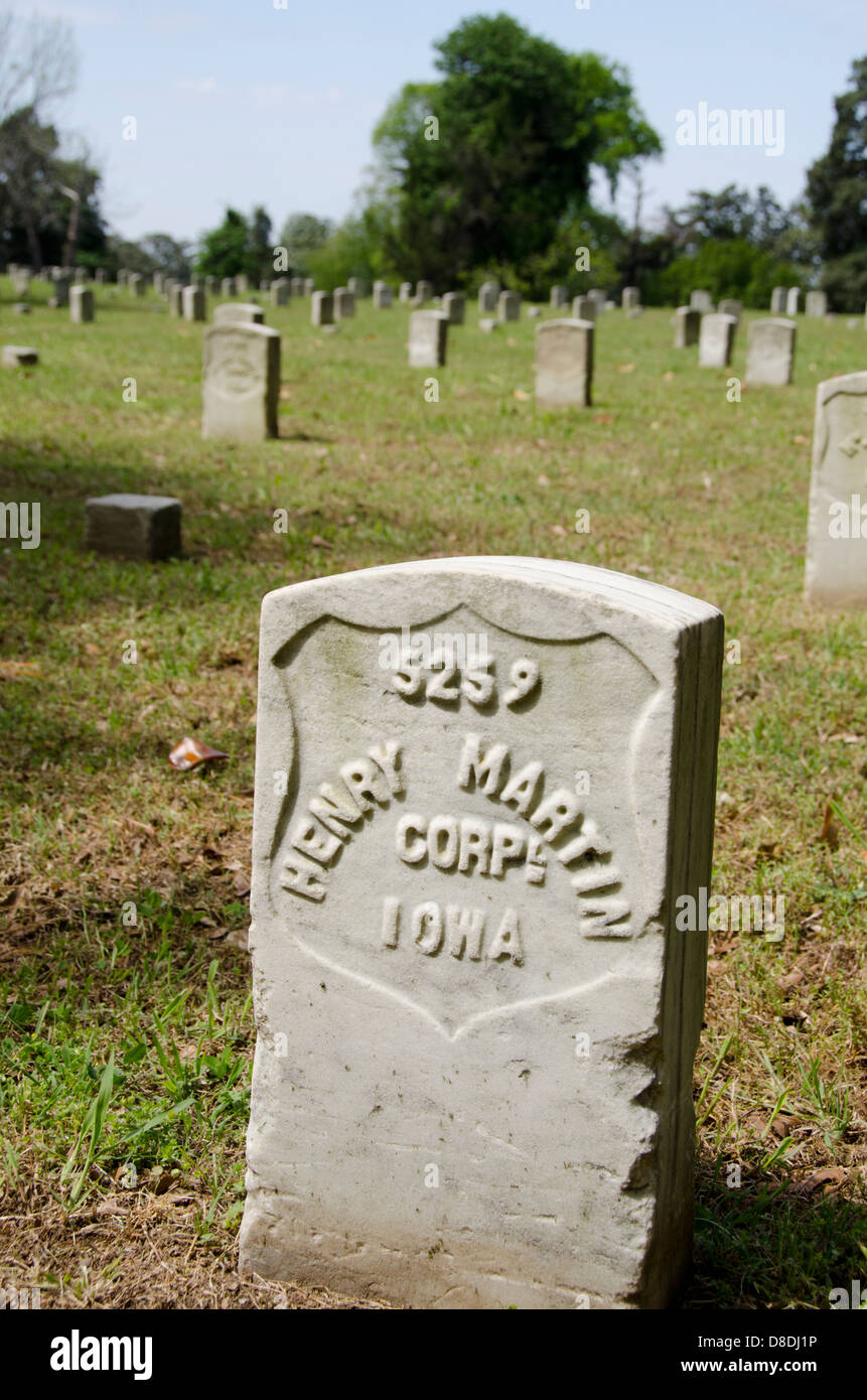 Mississippi, Vicksburg. Vicksburg National Military Park. Vicksburg National Cemetery, est. 1866 ...