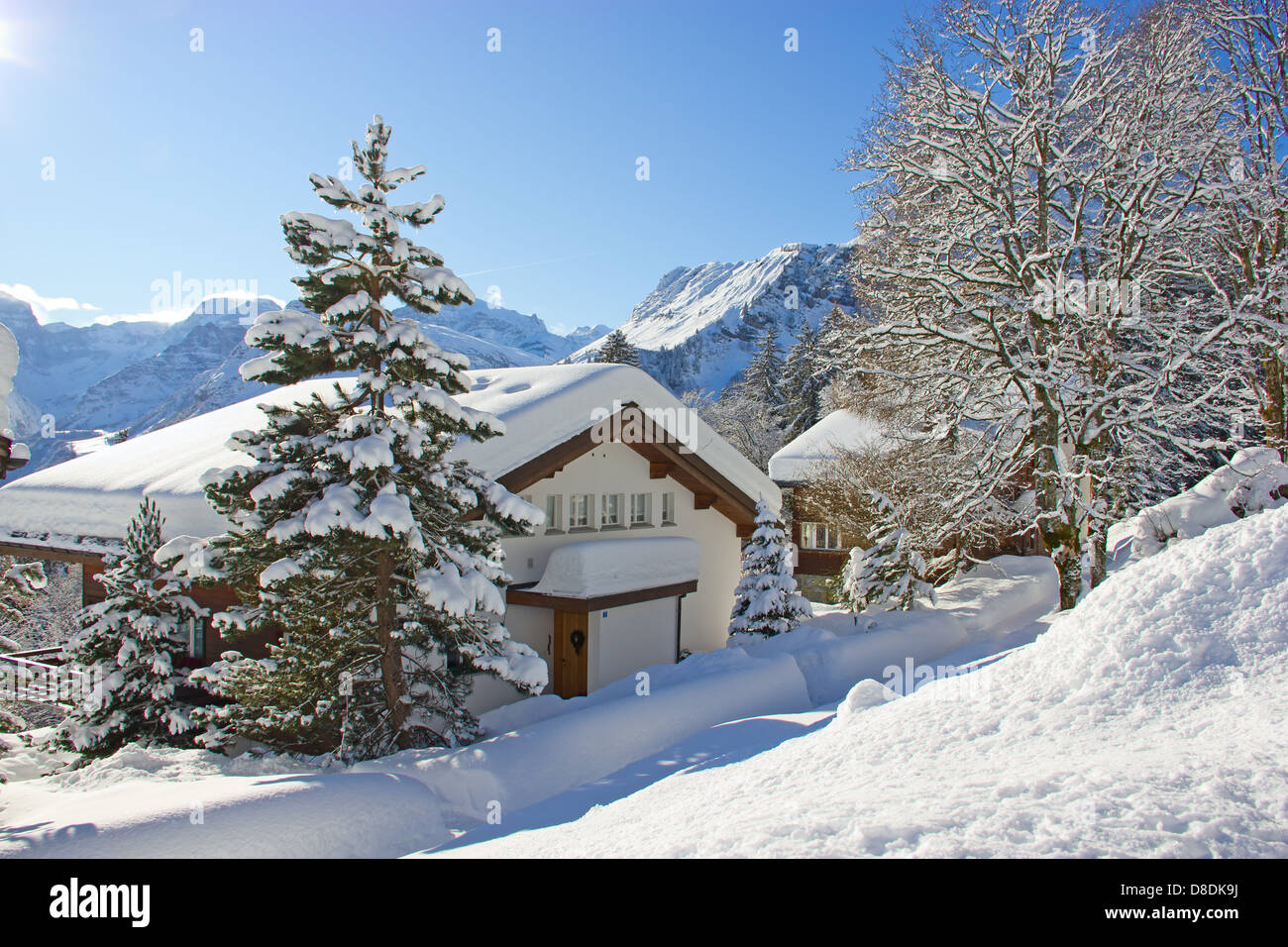 Winter in swiss alps (Braunwald, Glarus, Switzerland Stock Photo - Alamy