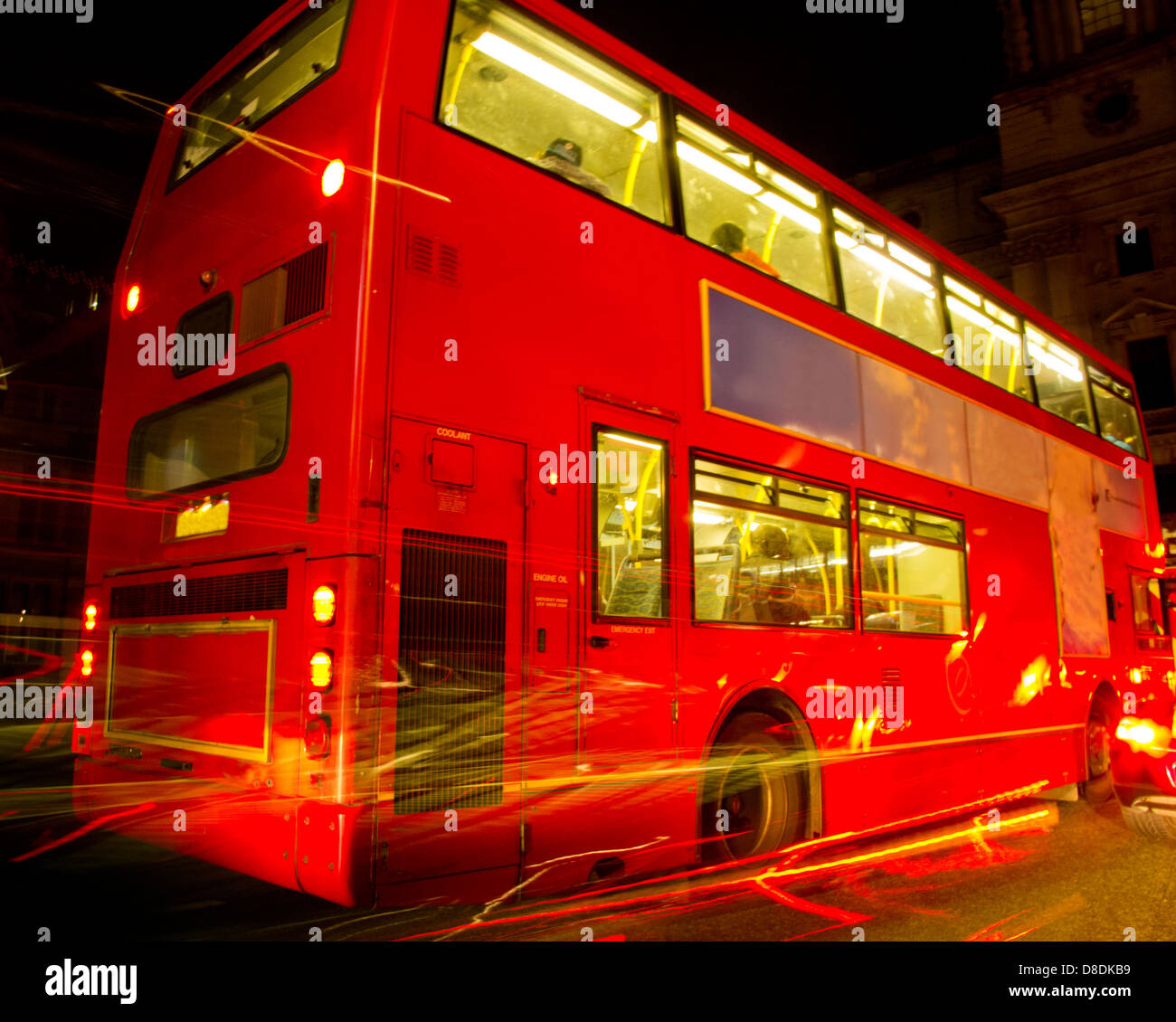 A London Bus at night Stock Photo - Alamy