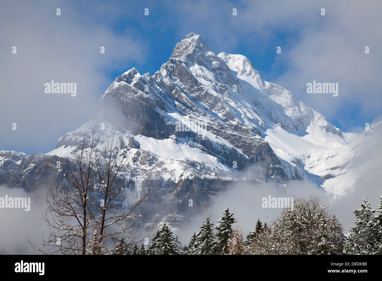 Winter in the swiss alps (Braunwald, Glarus, Switzerland Stock Photo ...