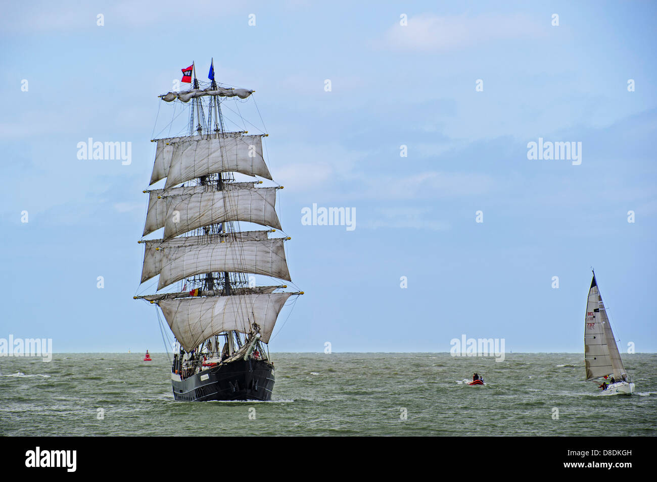Two-master sailing ship Mercedes during the maritime festival Oostende ...