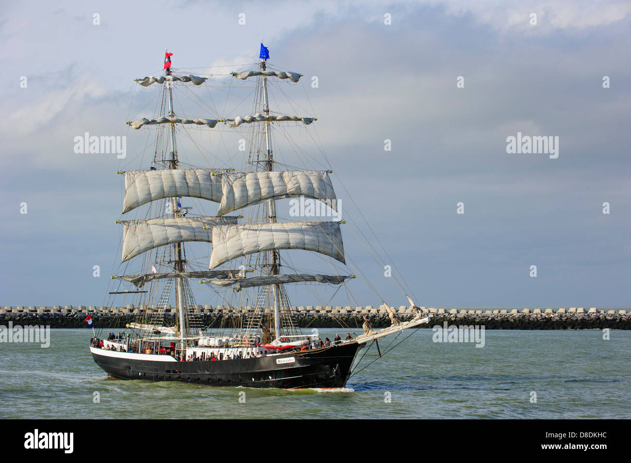 Two-master sailing ship Mercedes during the maritime festival Oostende ...