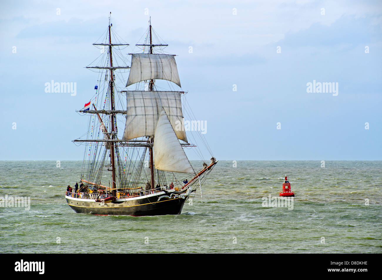 Two-master sailing ship Morgenster during the maritime festival ...