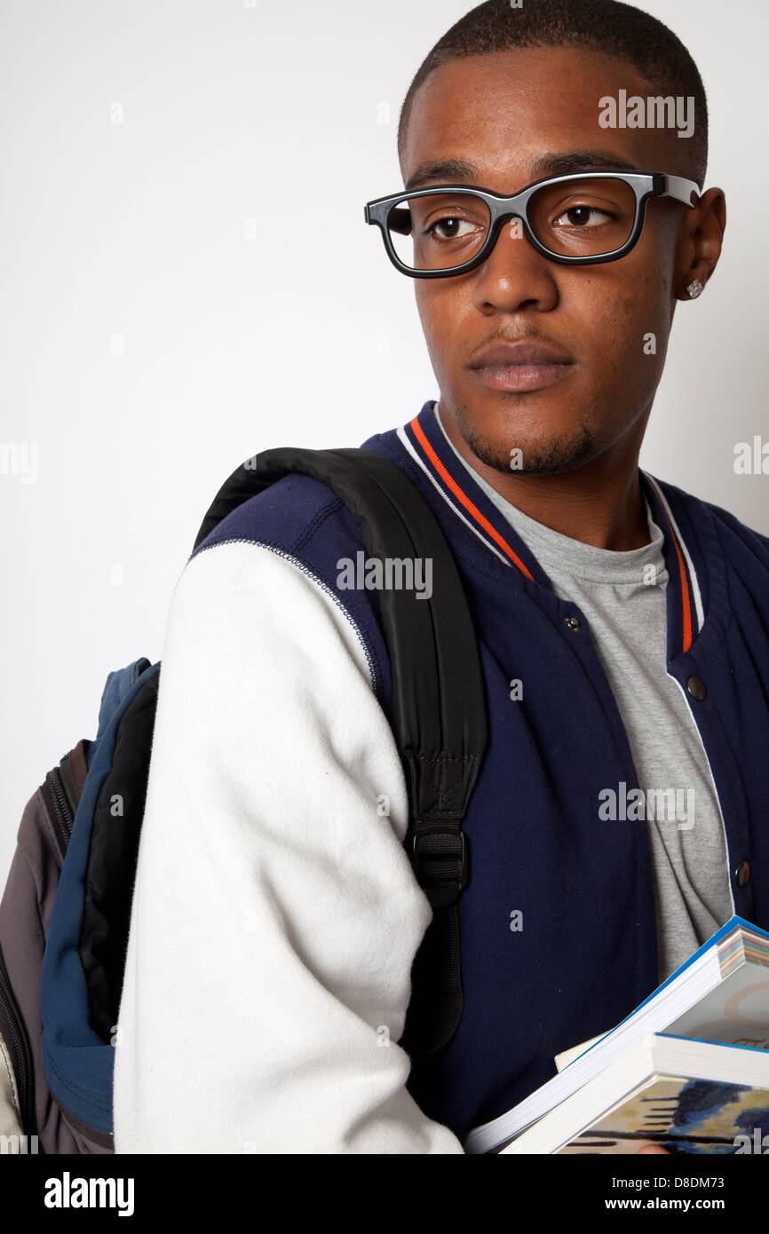 Black Student Portrait with Books Stock Photo - Alamy
