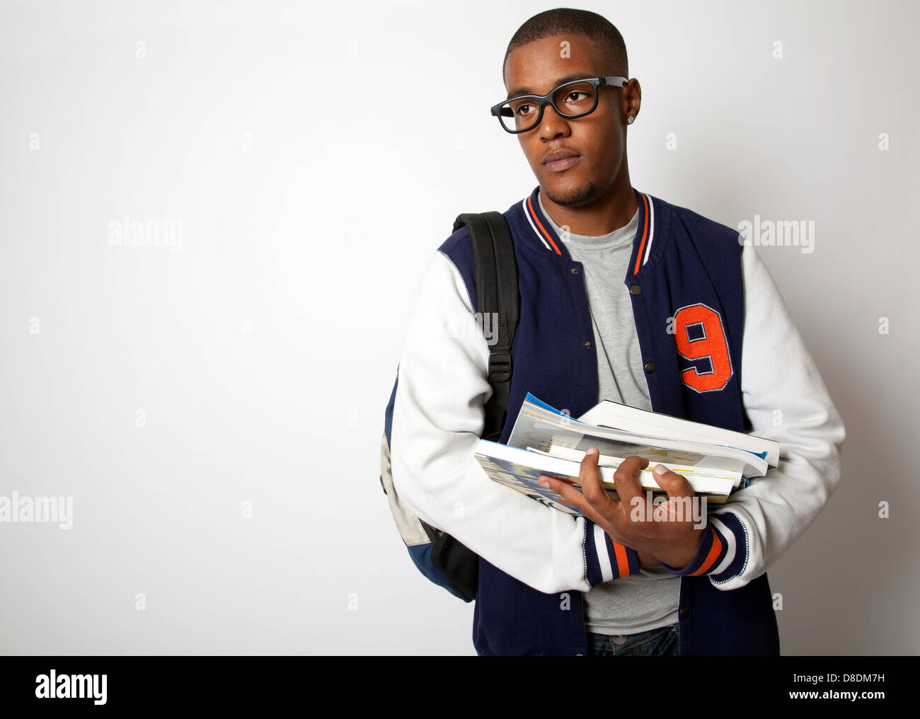 Black Student Portrait with Books Stock Photo - Alamy