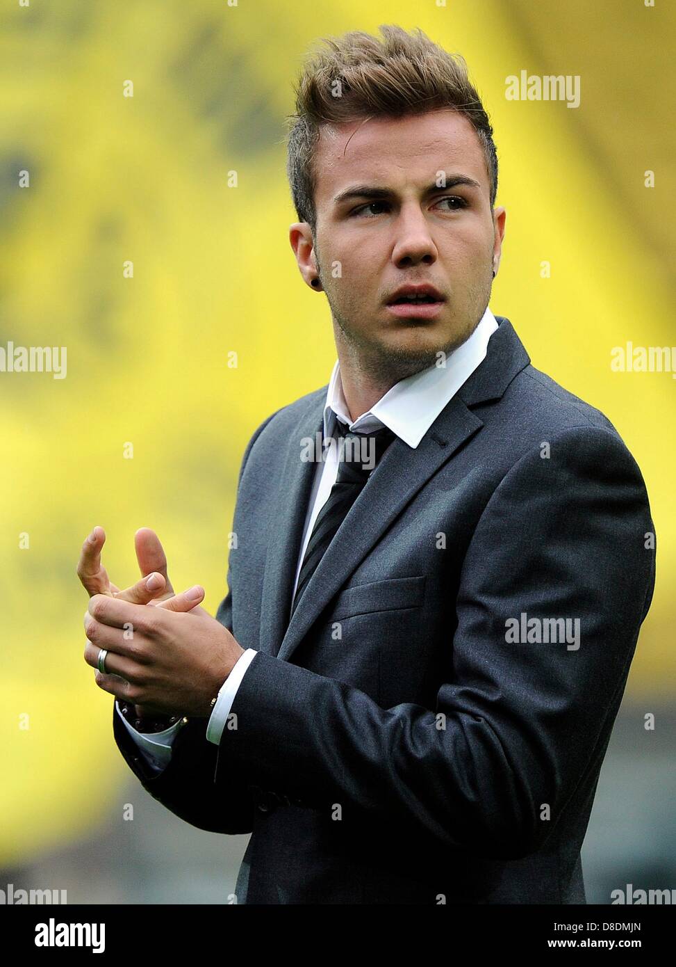 Borussia Dortmund's Mario Goetze sits during the team reception at ...