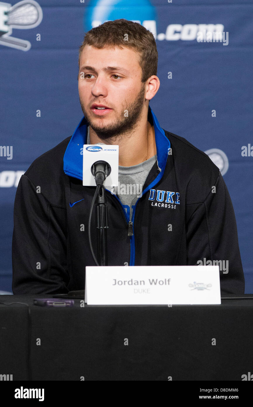 May 26, 2013: Duke Blue Devils attack Jordan Wolf (31) takes questions ...
