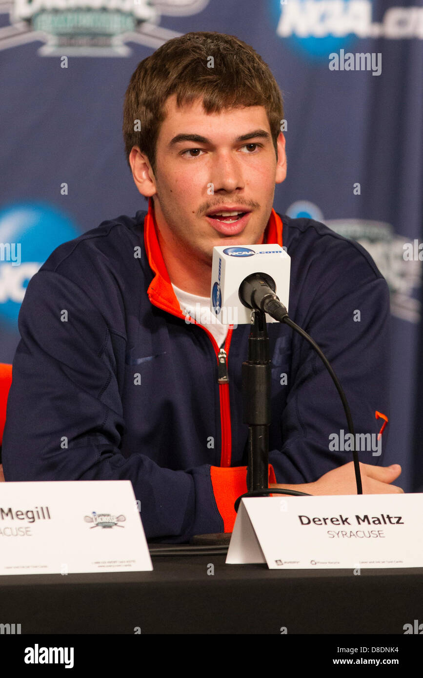 May 26, 2013: Syracuse Orange attack Derek Maltz (7) takes questions ...