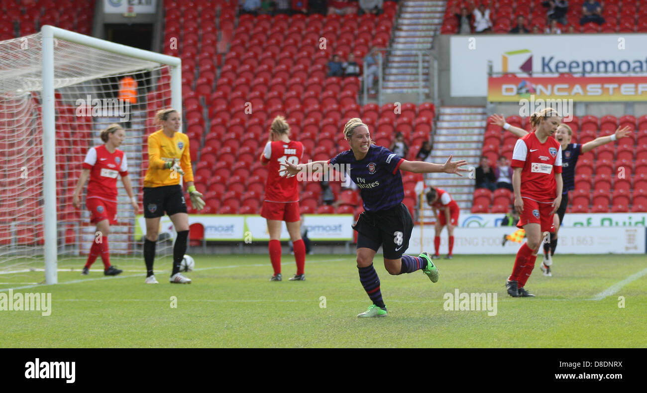 26.05.2013. Keepmoat Stadium, Doncaster, England. Nobbs Celebrates her ...