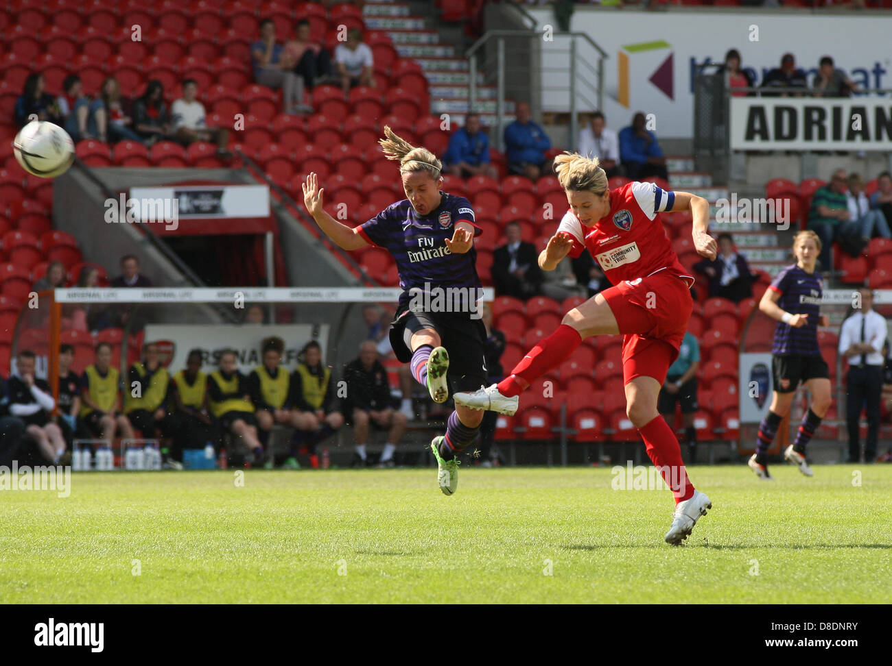 26.05.2013. Keepmoat Stadium, Doncaster, England. Yorston crosses into ...