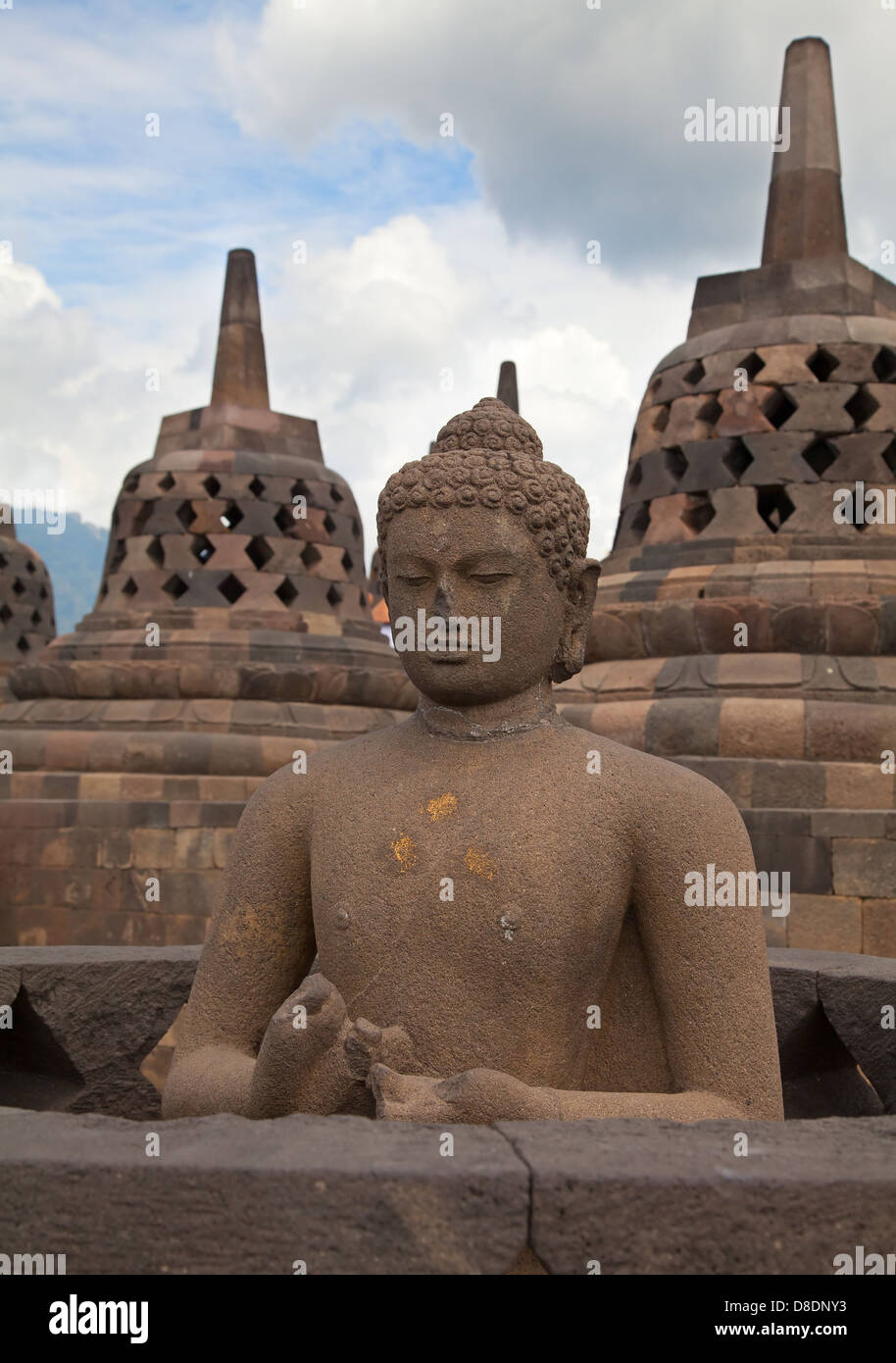 Borobudur temple near Yogyakarta on Java island, Indonesia Stock Photo ...