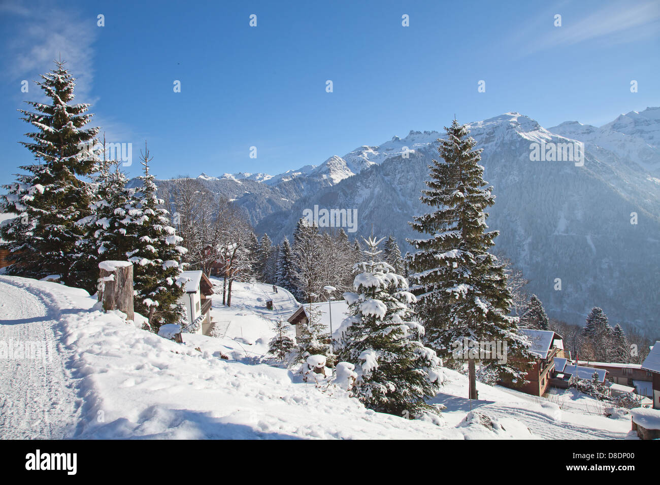 Winter in the swiss alps, Switzerland Stock Photo - Alamy