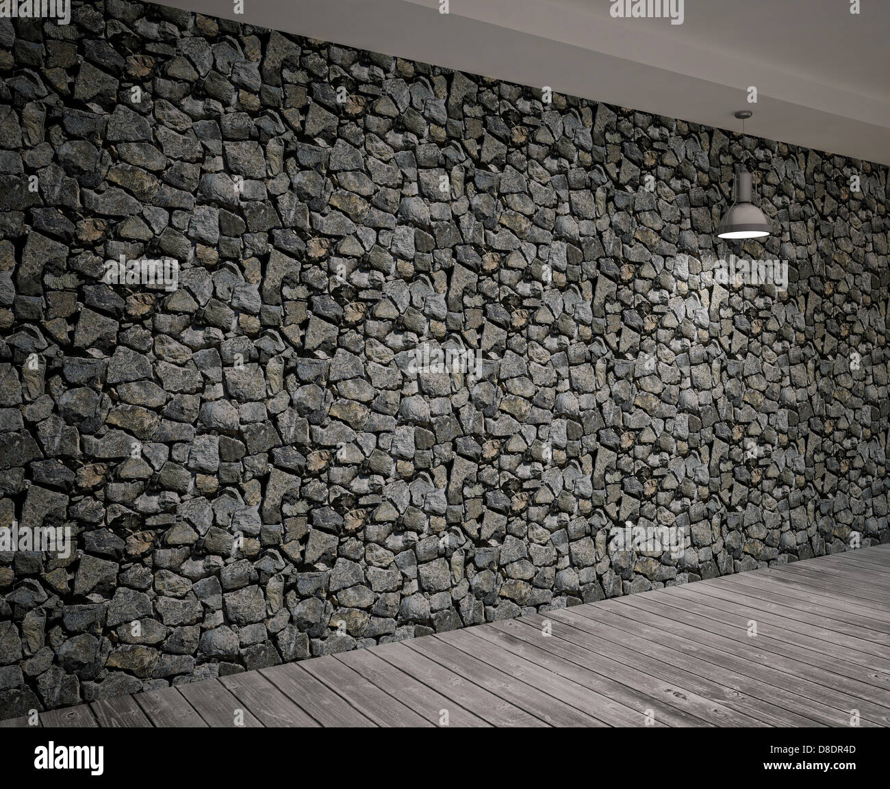Banner on stone wall with lamp Stock Photo - Alamy