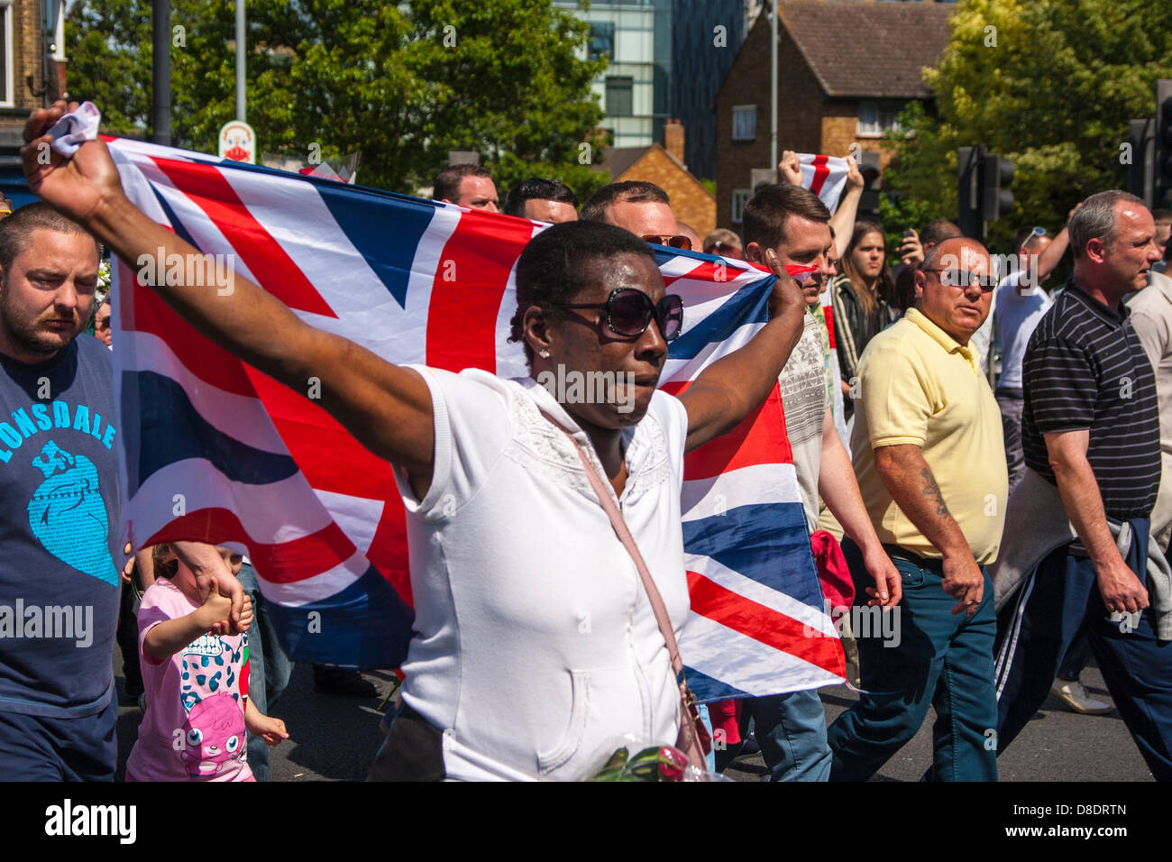 English defence league edl march in east london hi-res stock ...