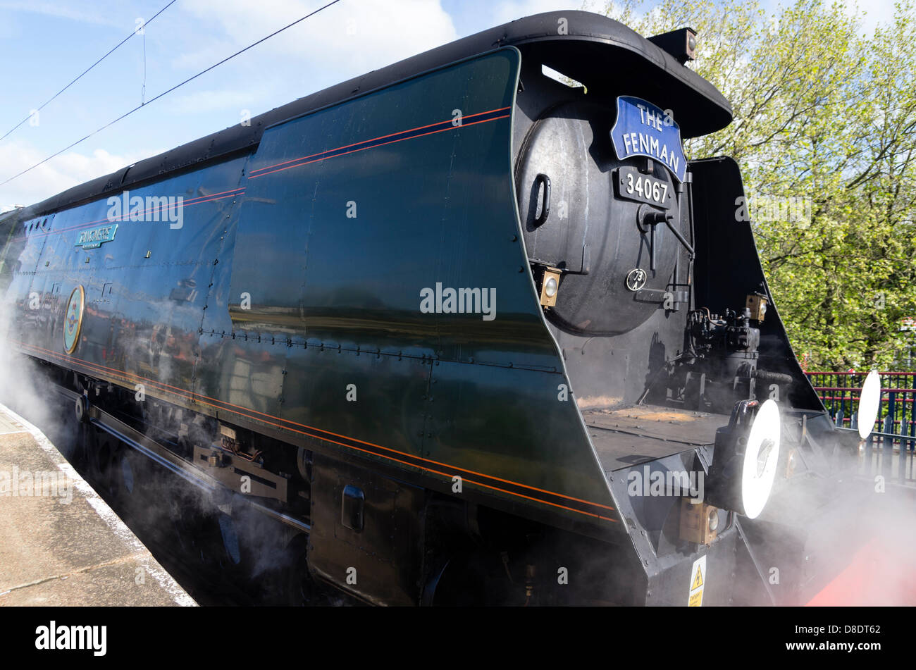 steam locomotive 34067 Tangmere at Colchester station on Saturday 25th ...