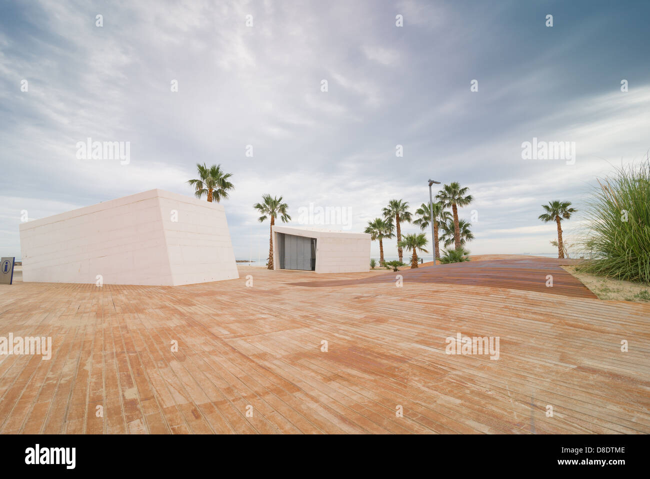 Beach promenade in a modern design at Benicassim, Spain Stock Photo - Alamy