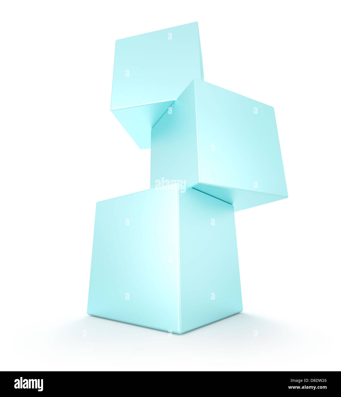 Three cubes on white background. 3d render Stock Photo - Alamy