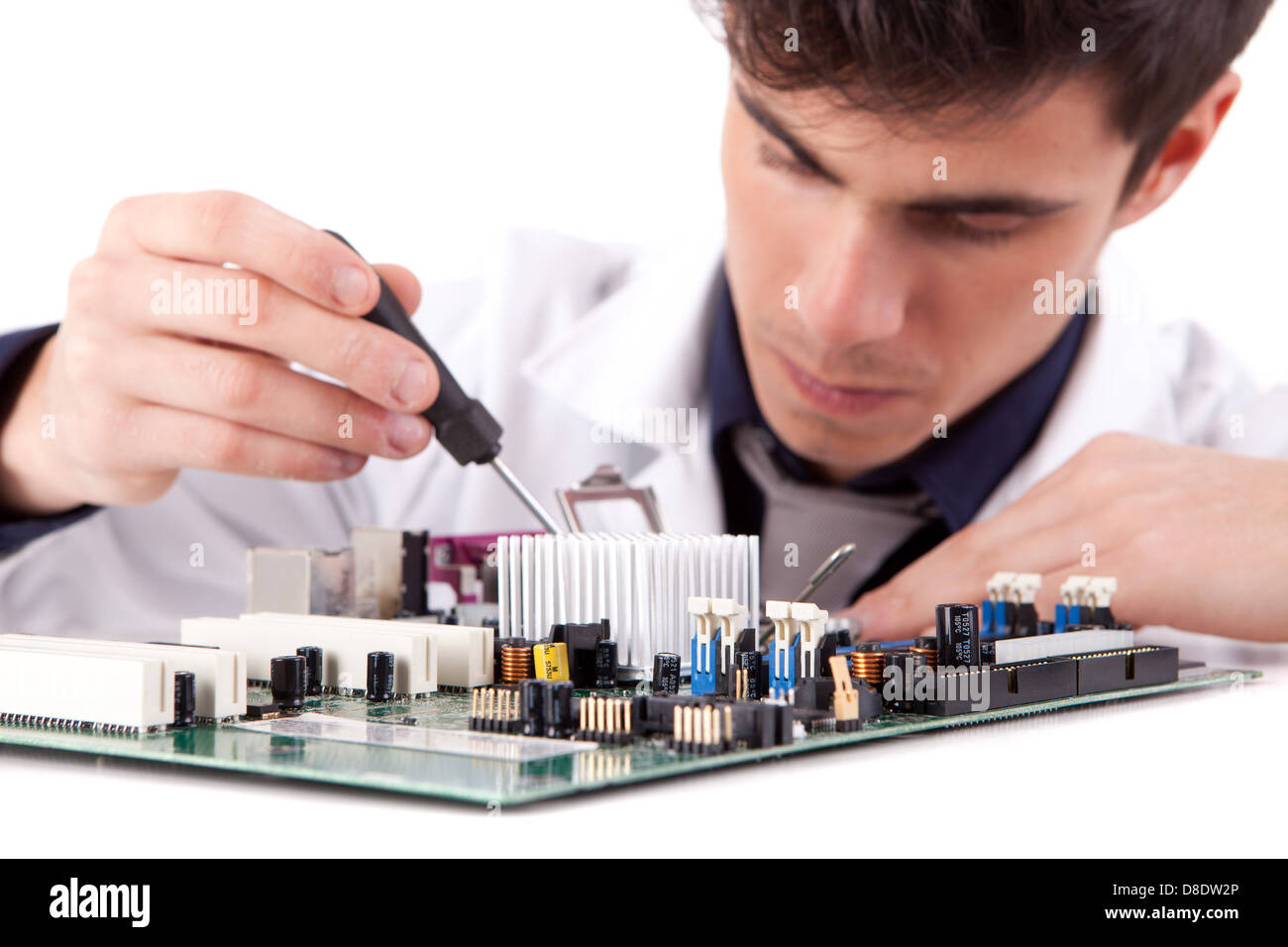 Computer Engineer, isolated over white background Stock Photo - Alamy