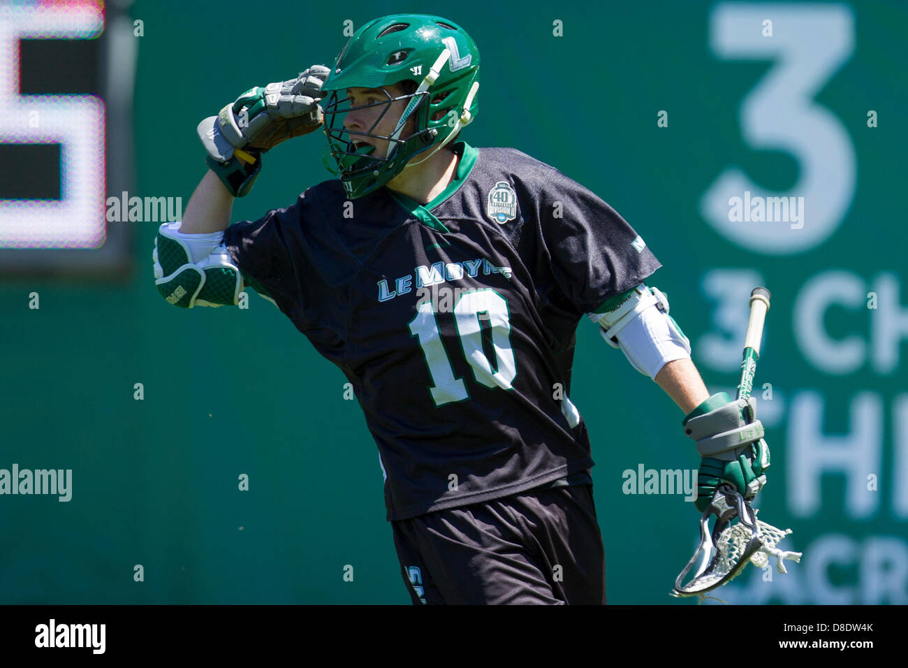 May 26, 2013: Le Moyne Dolphins midfield Andrew Chadderdon (10) reacts ...