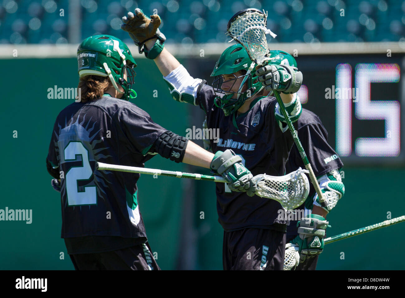May 26, 2013: Le Moyne Dolphins midfield Andrew Chadderdon (10) reacts ...