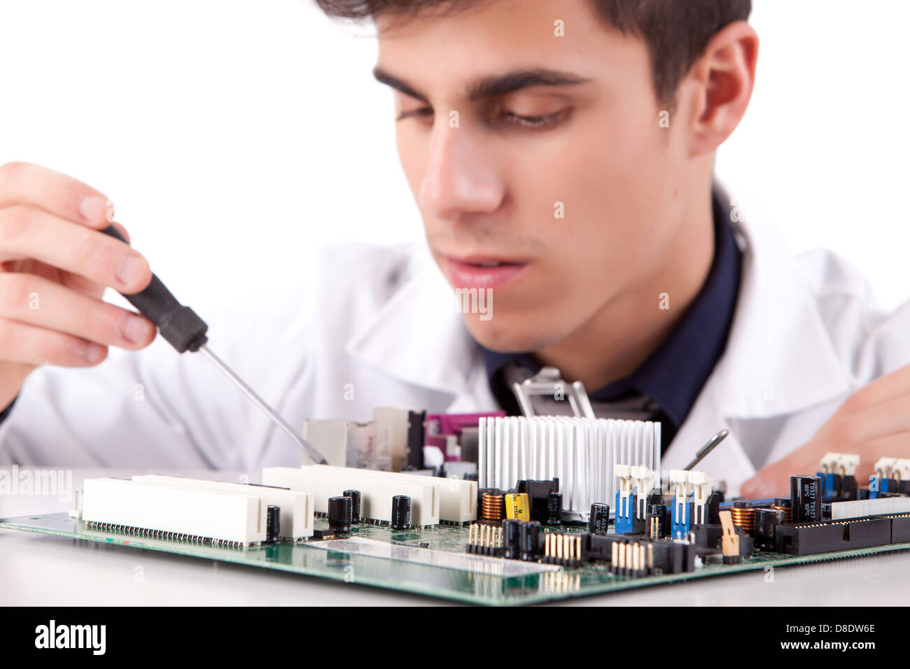 Computer Engineer, isolated over white background Stock Photo - Alamy
