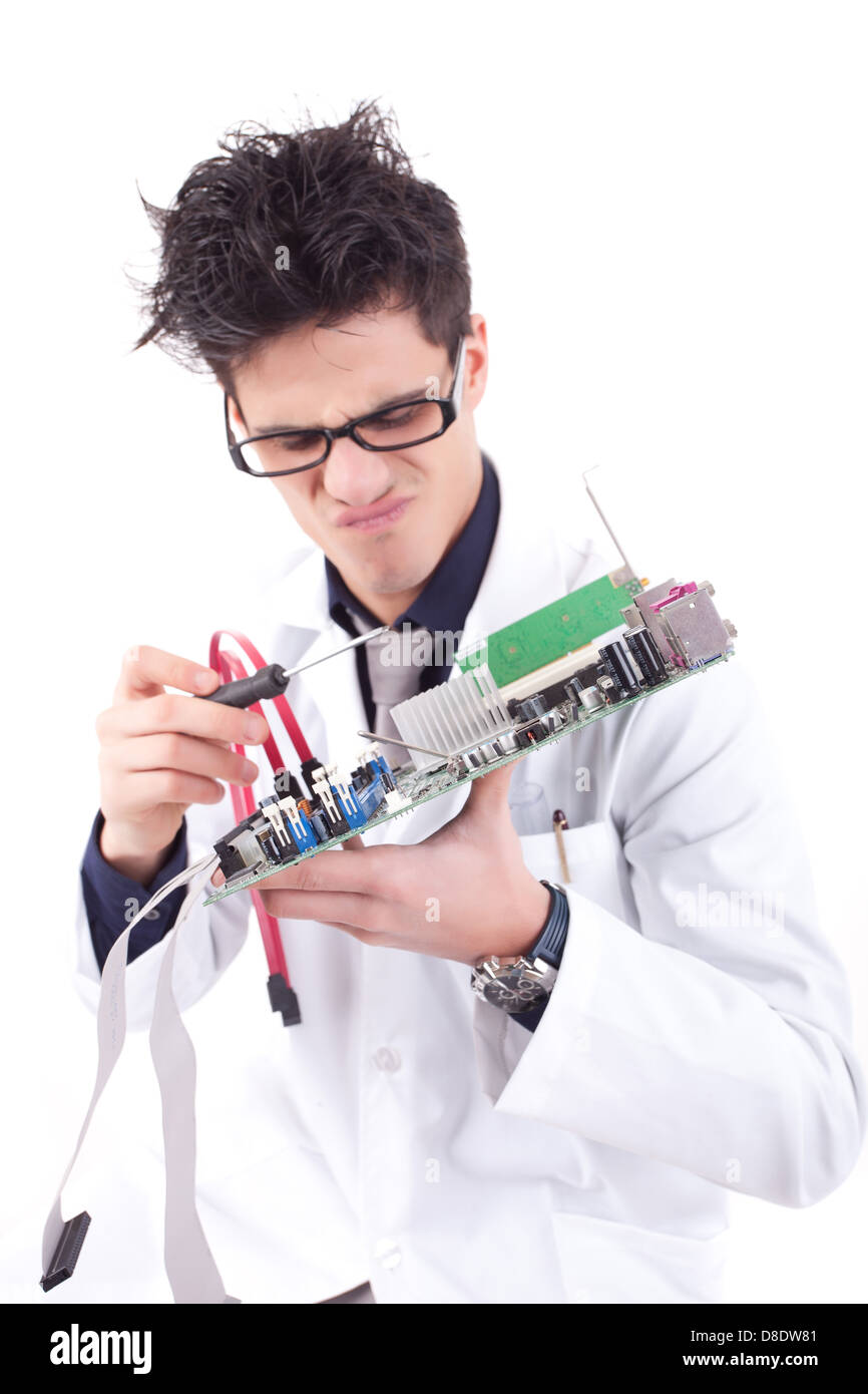 Computer Engineer, isolated over white background Stock Photo - Alamy