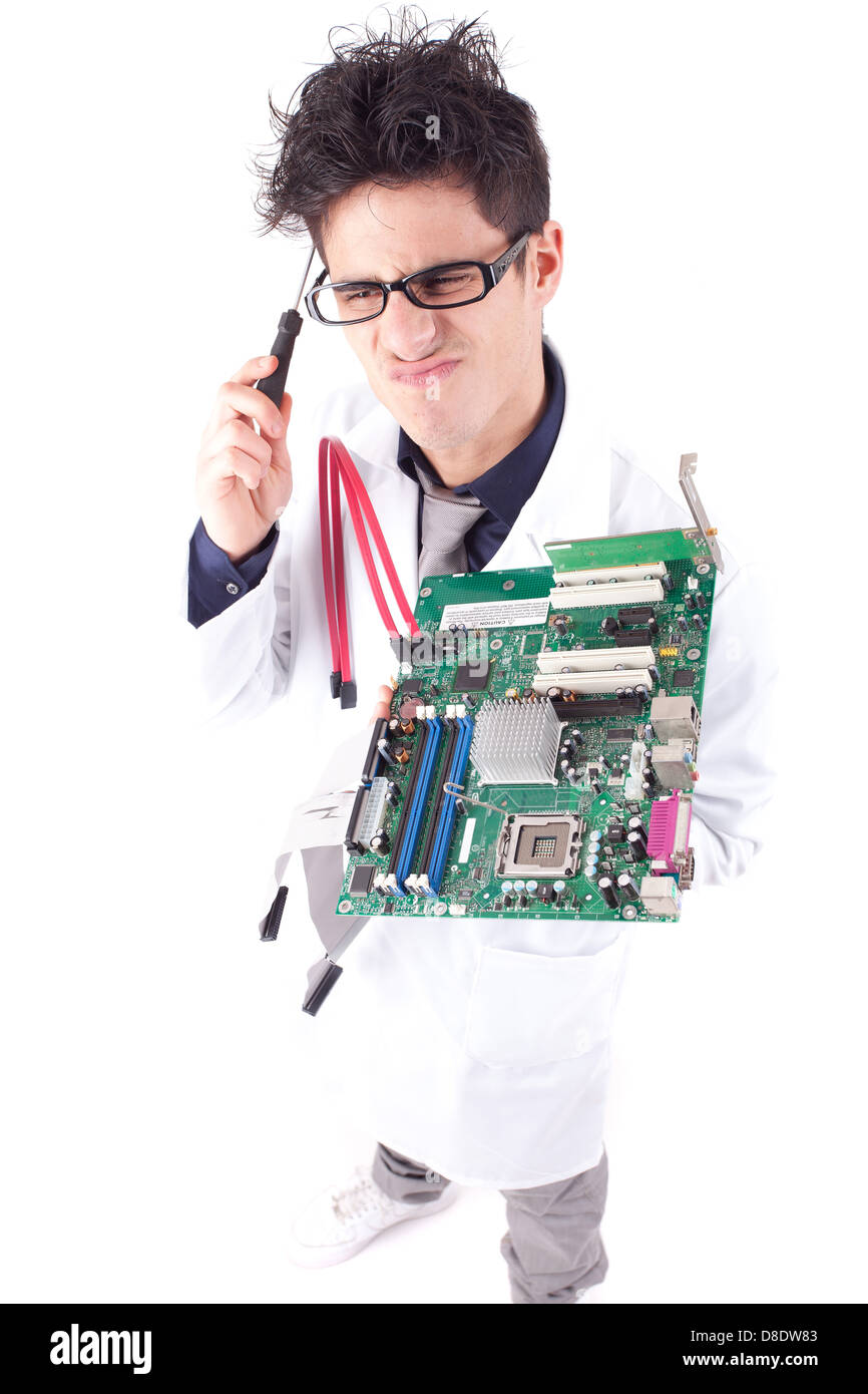 Computer Engineer, isolated over white background Stock Photo - Alamy