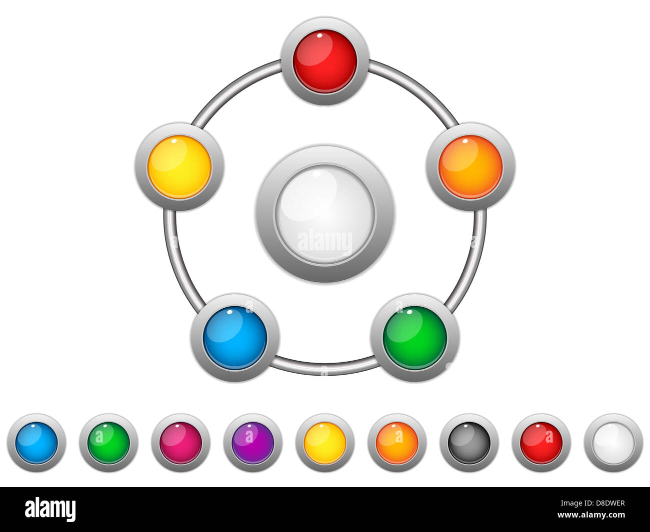 Vector - Connection Dots Colorful Circles Stock Photo - Alamy