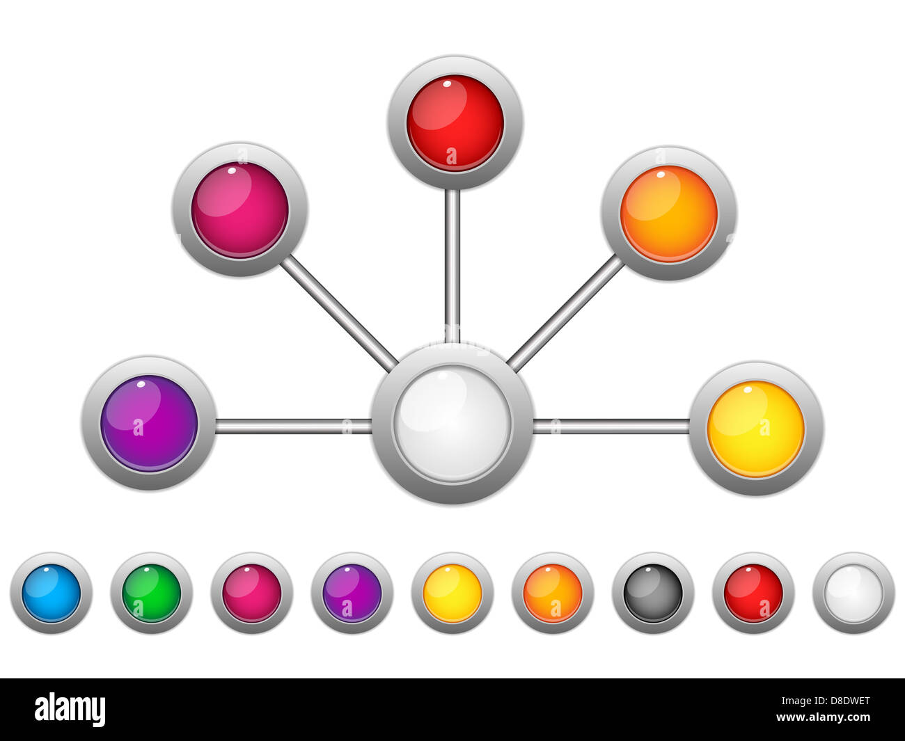 Vector - Connection Dots Colorful Circles Stock Photo - Alamy