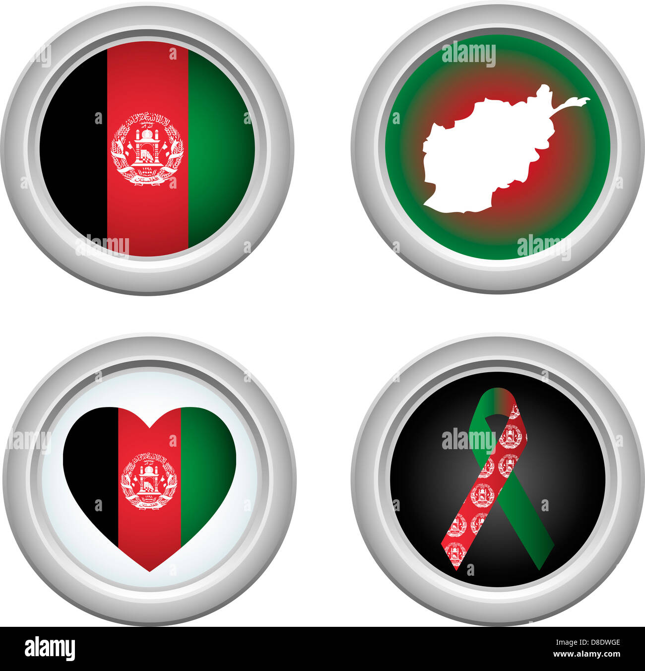 Italy Buttons with ribbon, heart, map and flag Stock Photo - Alamy