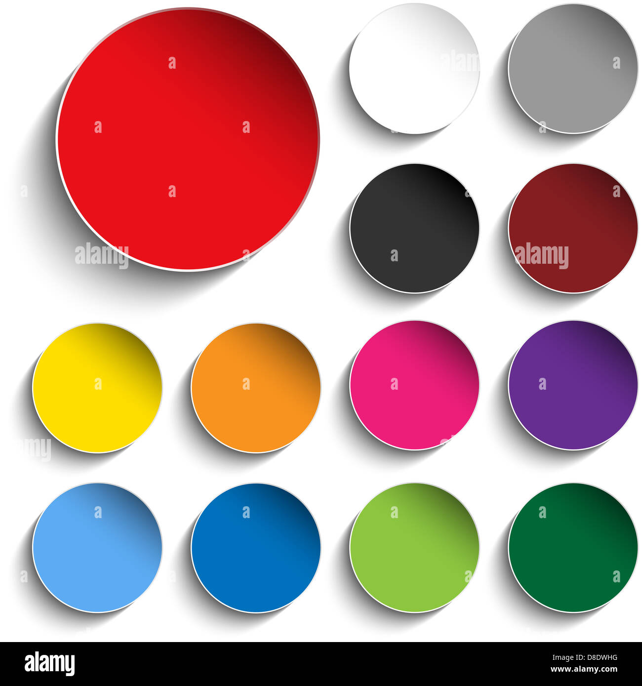 Vector - Set of Colorful Paper Circle Sticker Buttons Stock Photo - Alamy