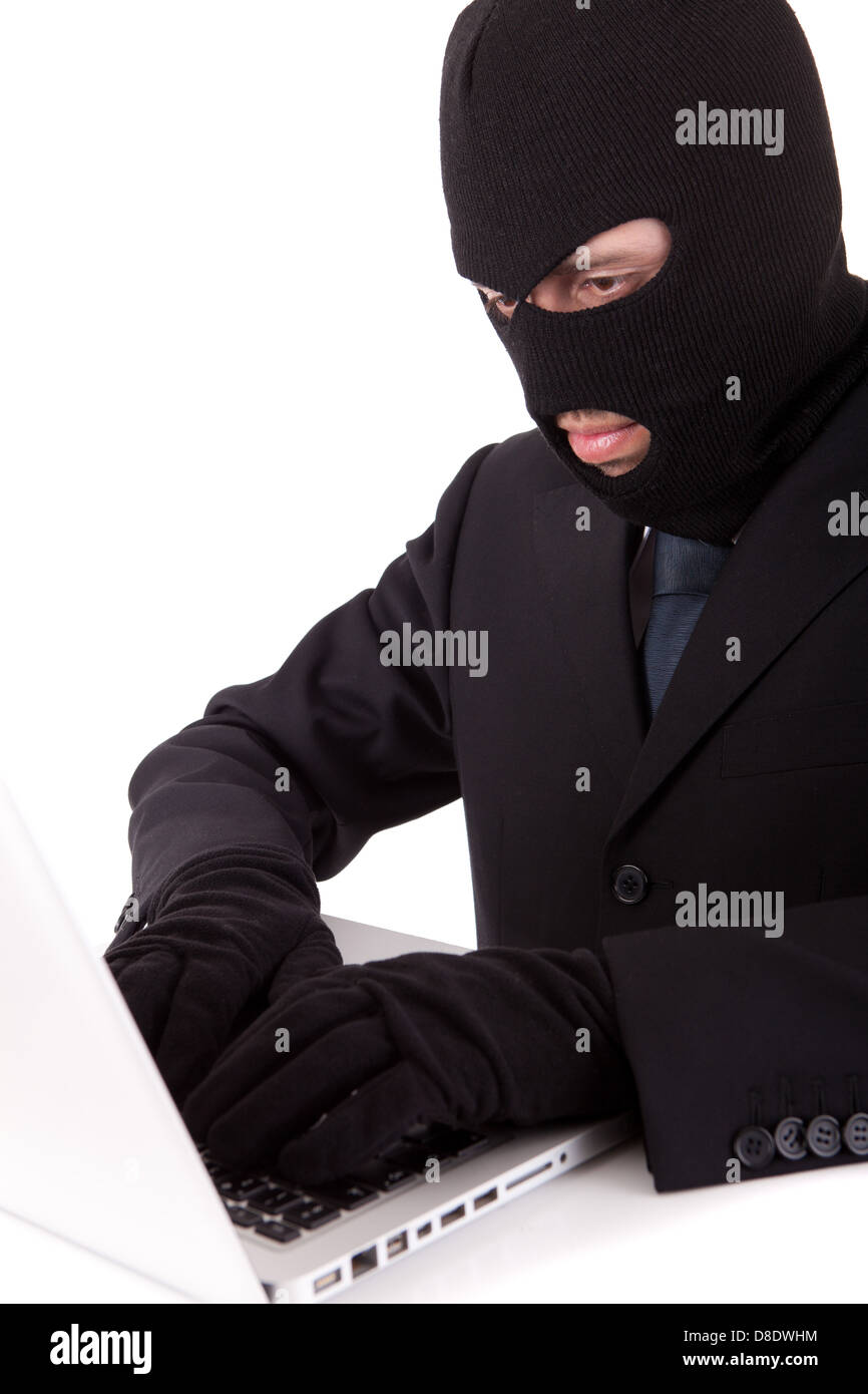 Computer Hacker in suit and tie Stock Photo - Alamy