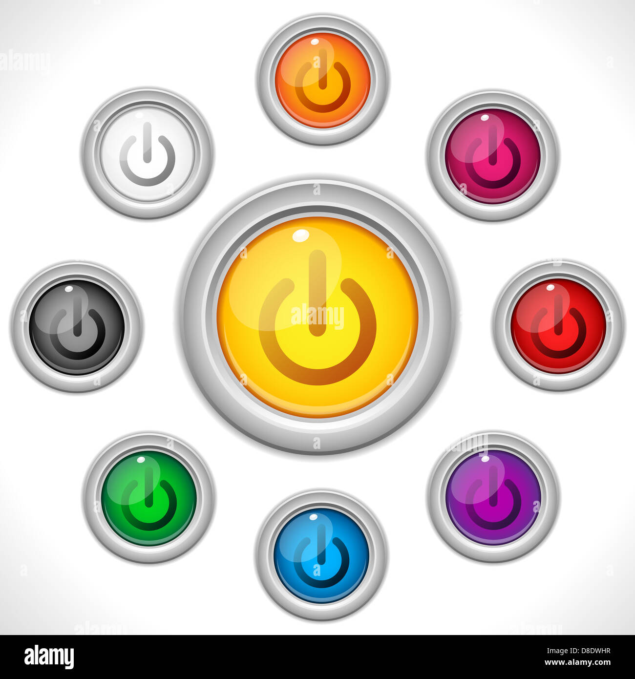 Vector - Buttons Colors Web On Off Stock Photo - Alamy