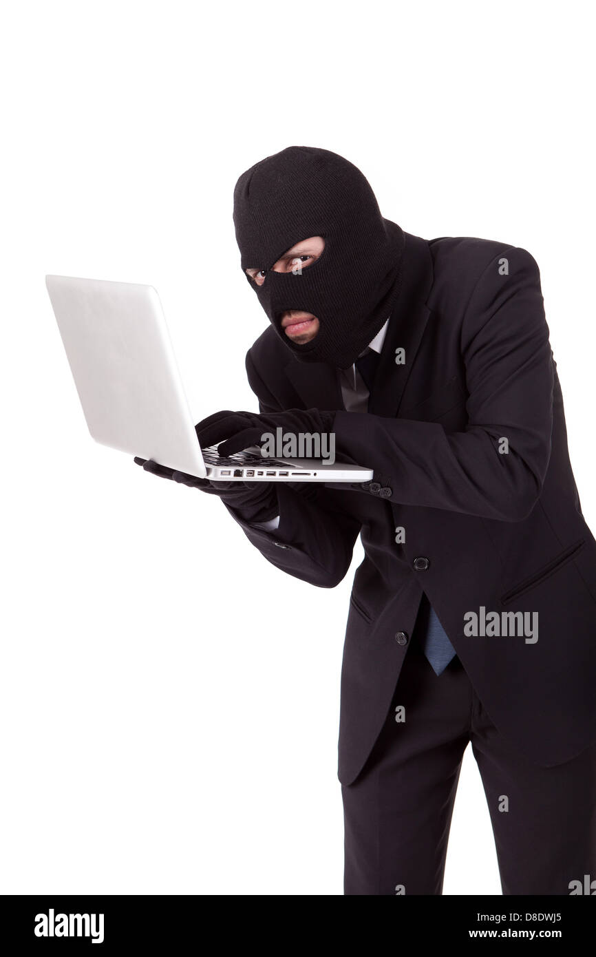 Computer Hacker in suit and tie Stock Photo - Alamy