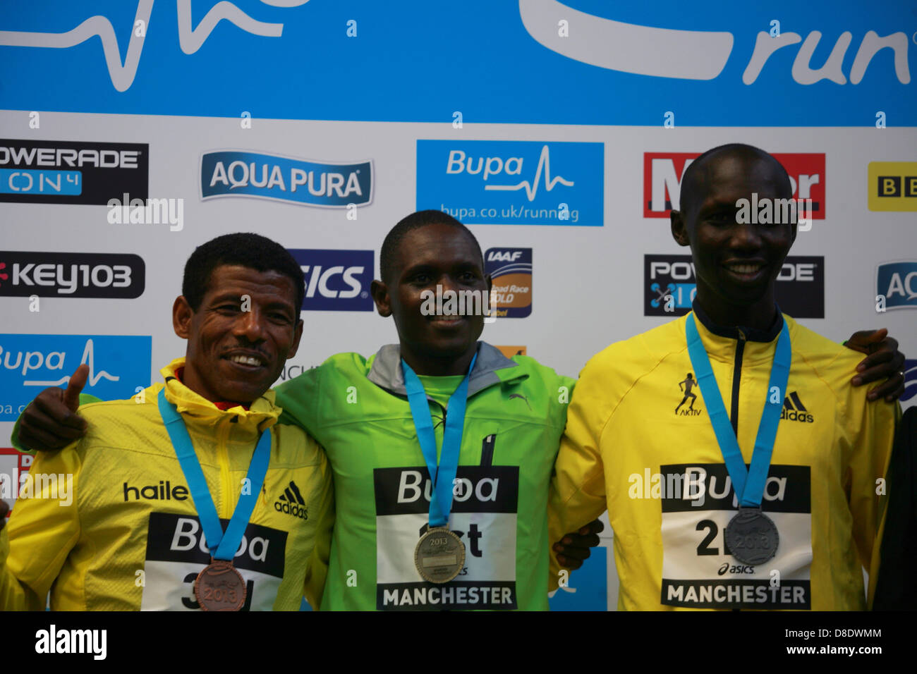 Manchester, UK. 26th May, 2013. Left To Right 3rd Haile Gebrselassie ...