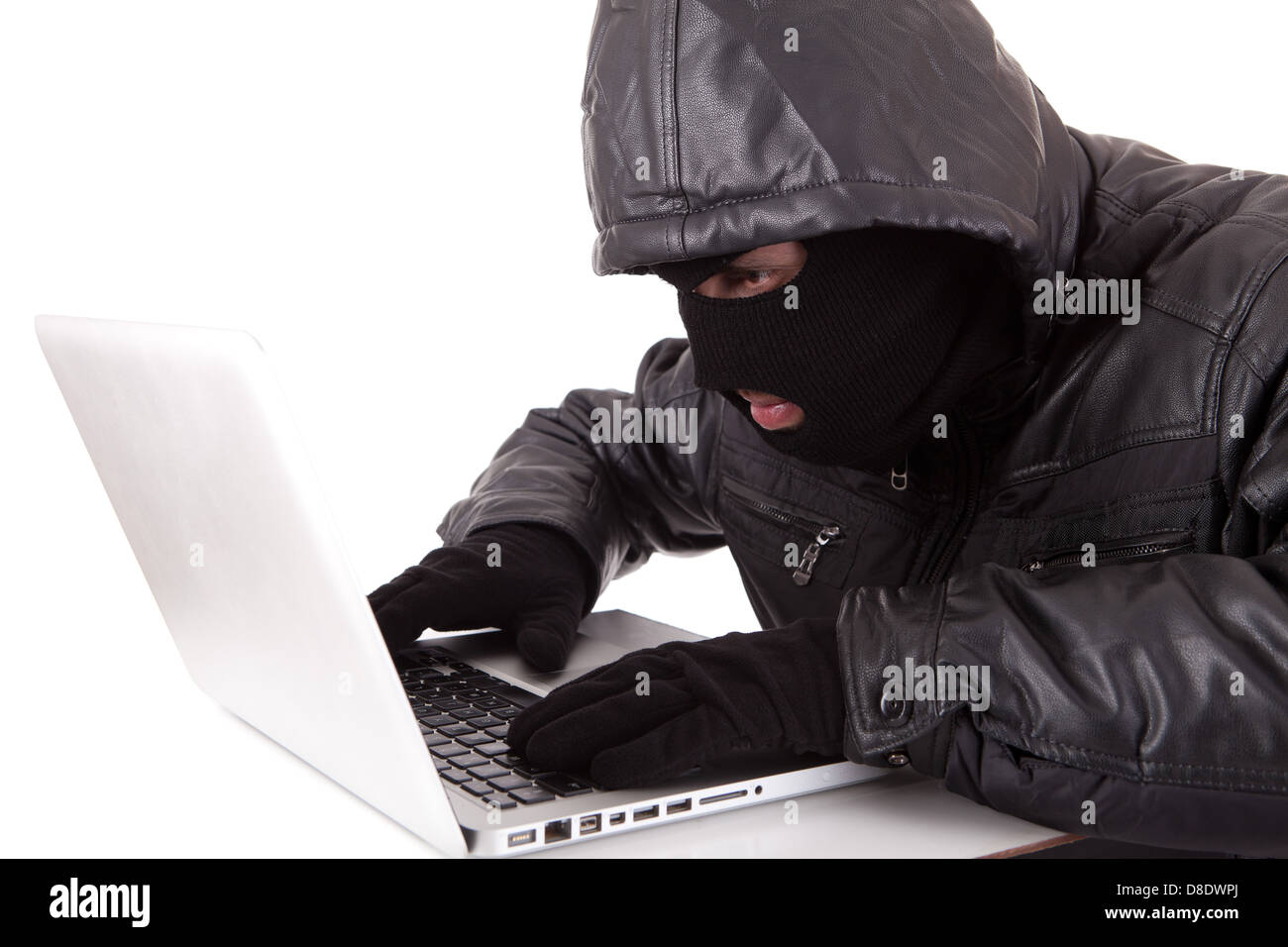 Computer Hacker, isolated over white background Stock Photo - Alamy