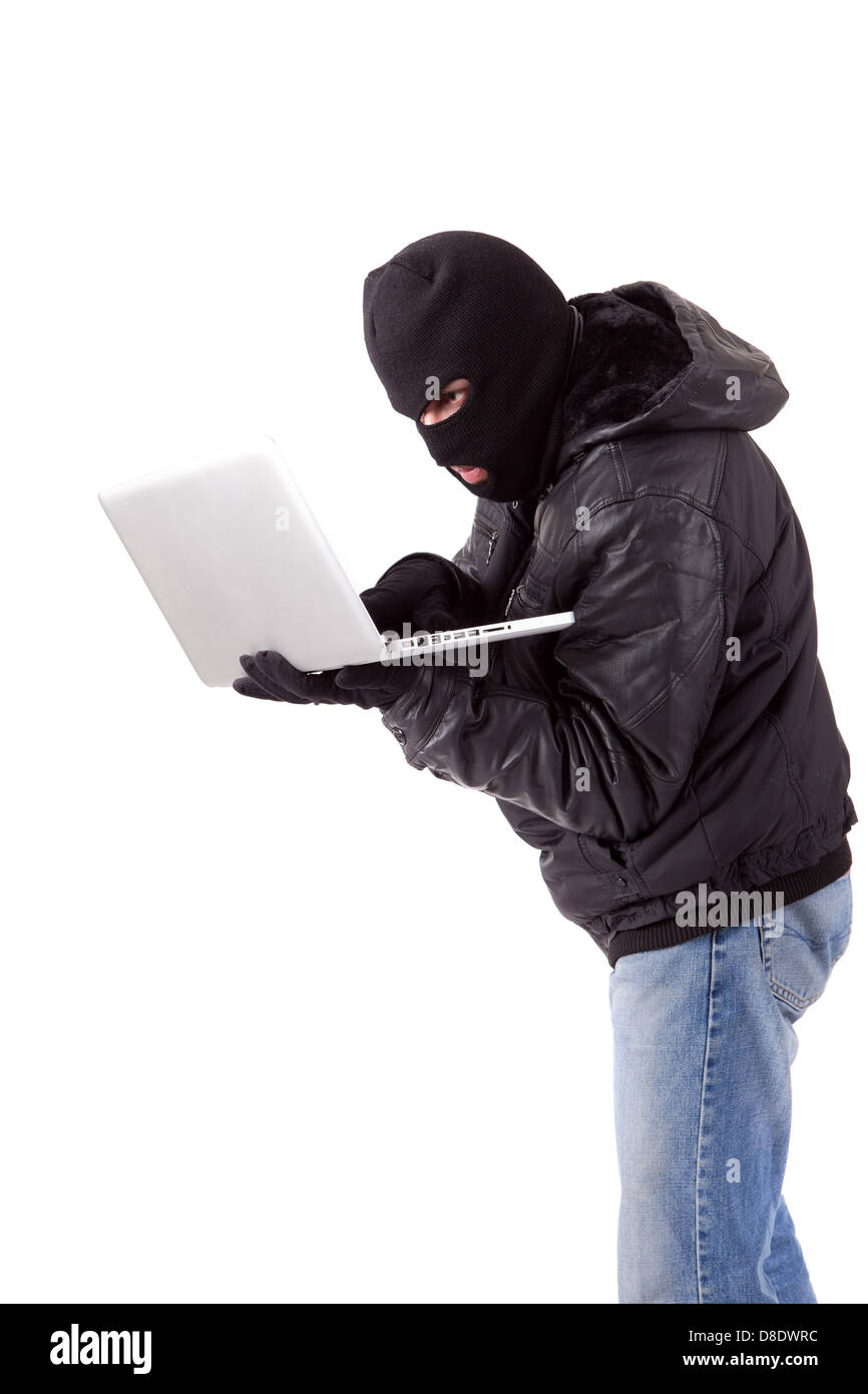 Computer Hacker, isolated over white background Stock Photo - Alamy
